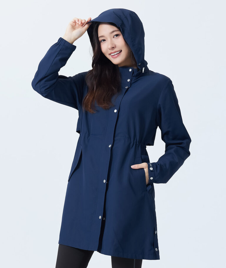 抗UV-環保防潑水中長版風衣外套-女 | UV100就是防曬