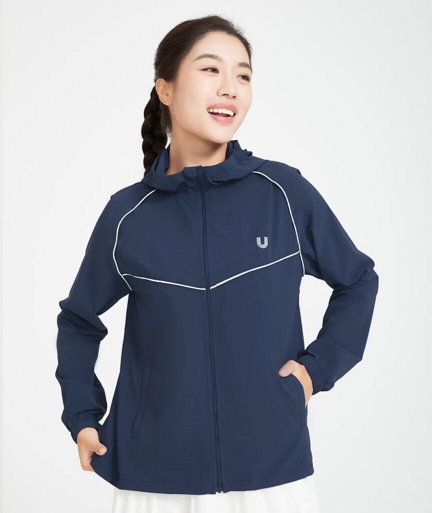 抗UV-Suptex清涼彈性反光透氣束口連帽外套-女 | UV100就是防曬